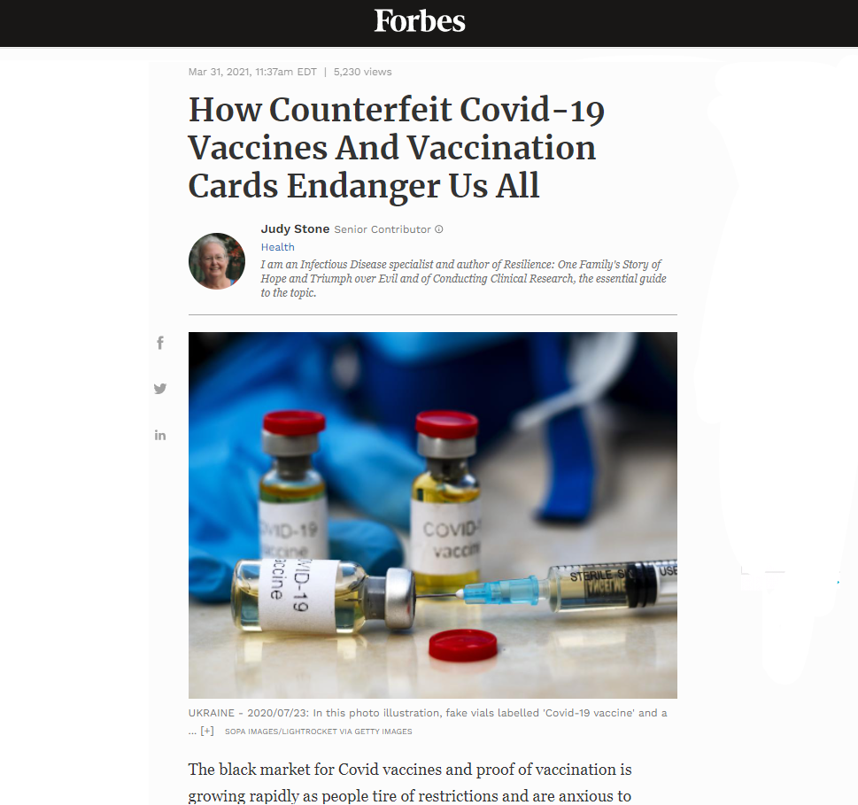 Fight the Fakes made it to Forbes magazine! – Fight the Fakes Alliance